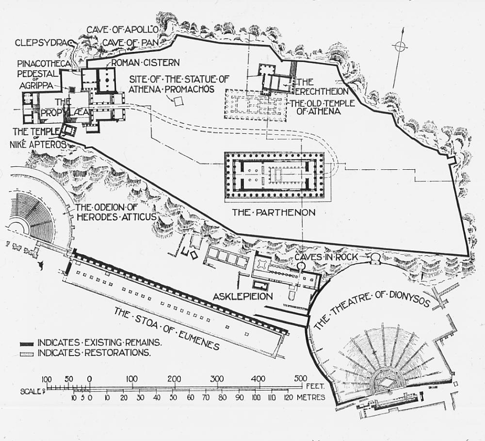 Plan of the Acropolis, Athens, Greece, 1897