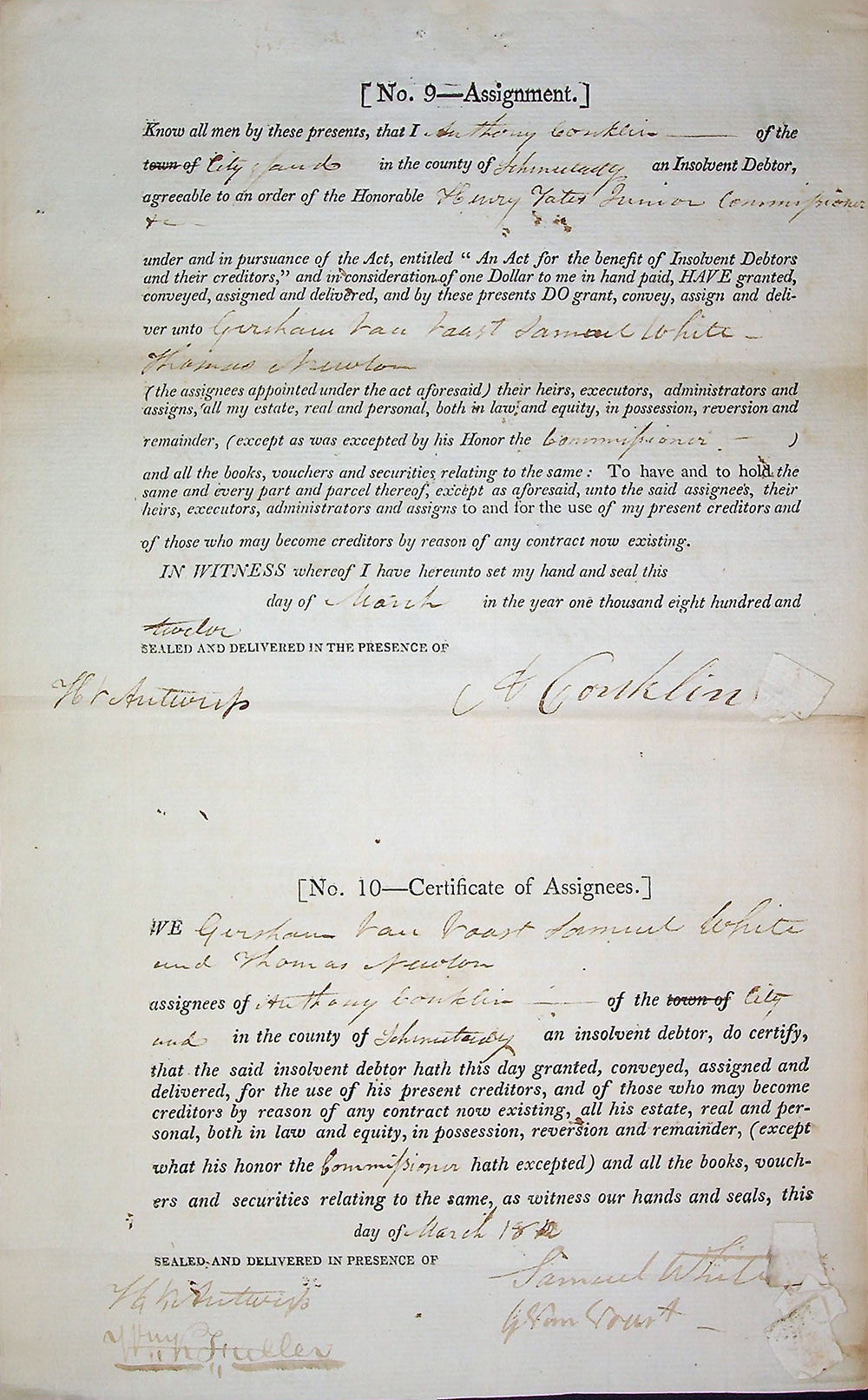 Insolvent Debtor Agreement