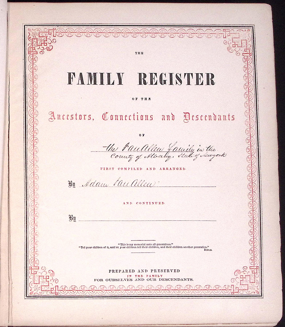 Van Allen Family Register