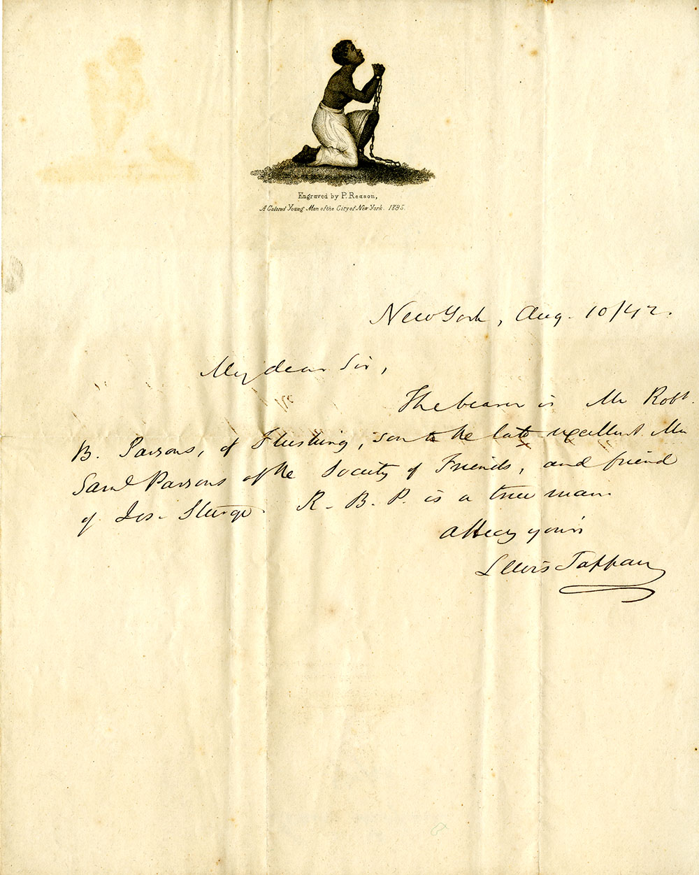 Lewis Tappan to Garrit Smith: Letter of Introduction for Robert Bowne ...