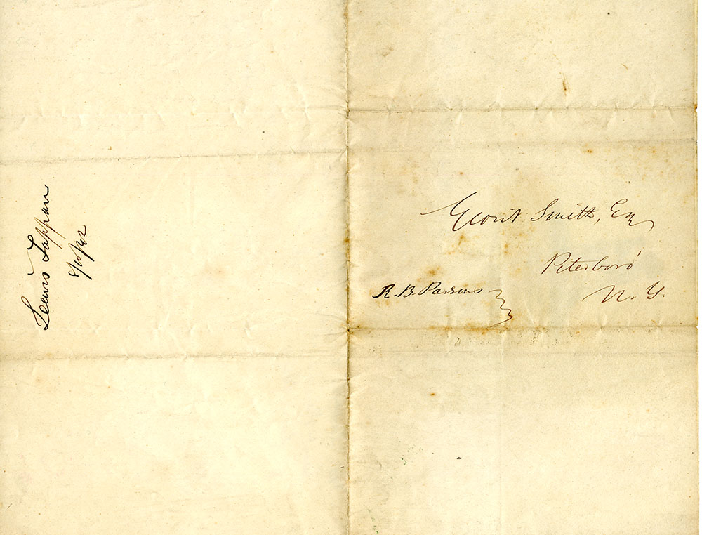 Lewis Tappan to Garrit Smith: Letter of Introduction for Robert Bowne ...